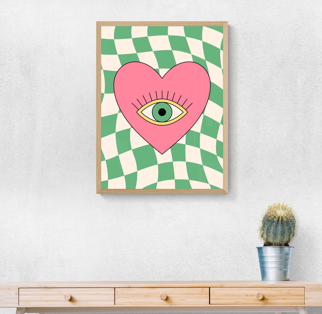 Funky Wall Art, Preppy Art Prints, Groovy Art Poster, Cute Quirky Wall ...