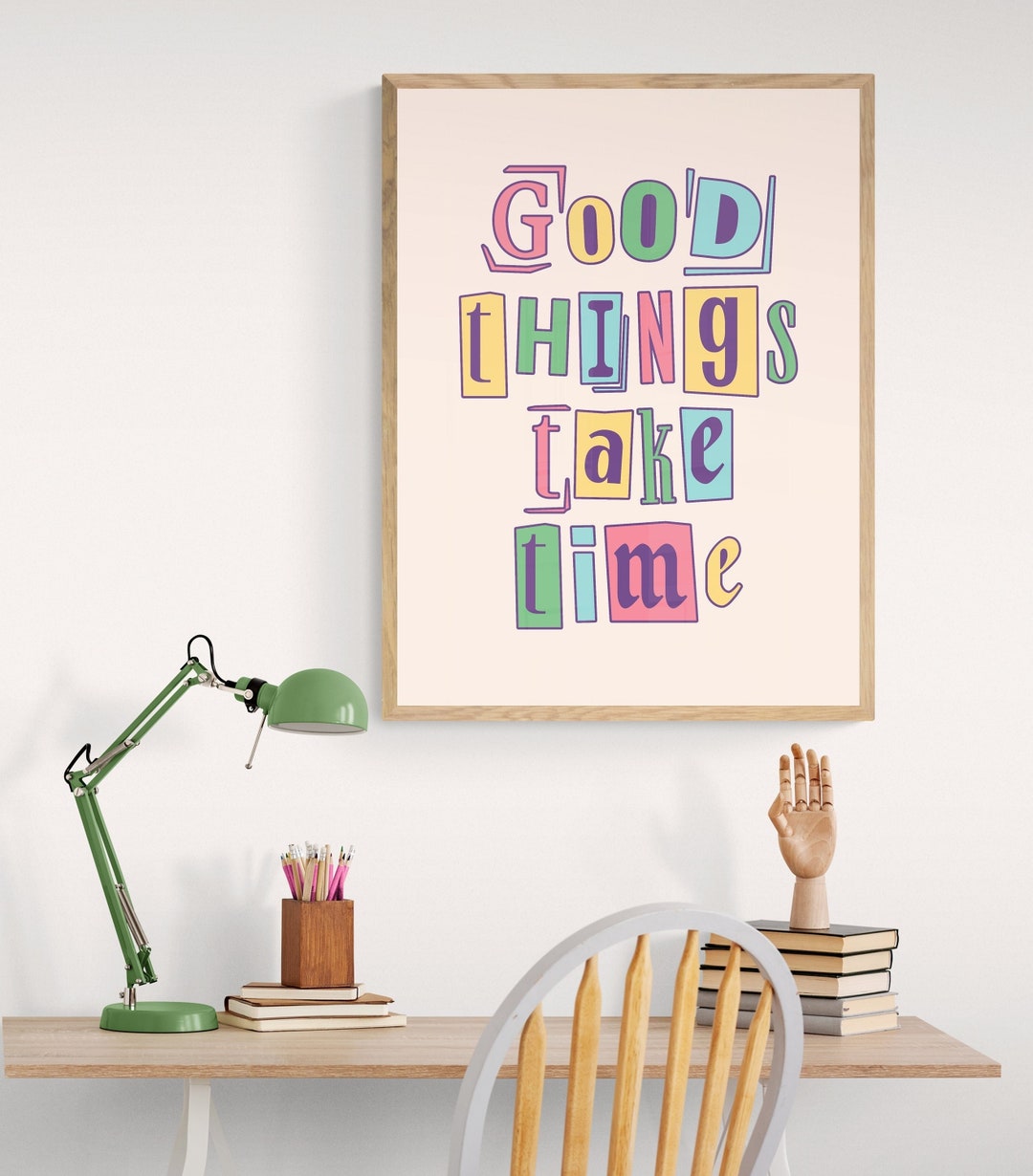 Preppy Retro Wall Art, Groovy Art Poster, Pastel Motivational Print ...