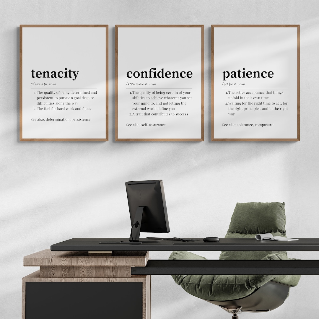 Motivation Focus Wall Arts Set of 3, Minimalist Inspiring Art Poster ...