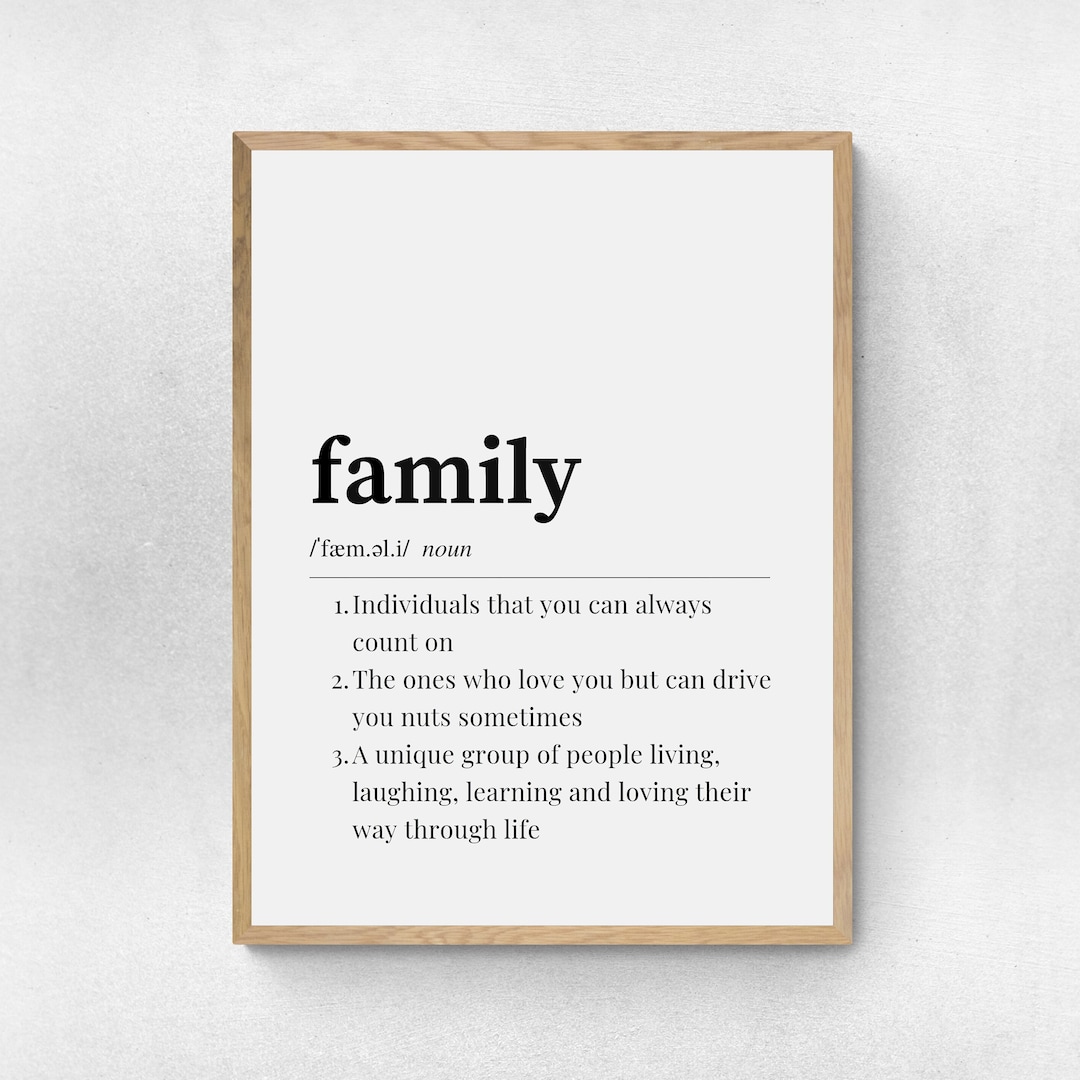 Family Definition Print, Family Printable Art, Modern Minimalist Decor ...