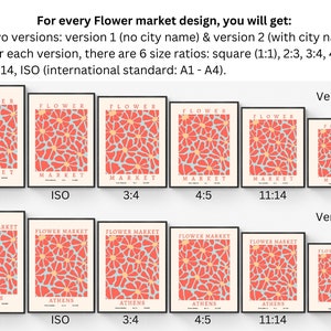 Flower Market Print Set of 6, Floral Wall Arts, Botanical Poster ...