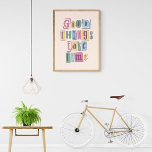 Preppy Retro Wall Art, Groovy Art Poster, Pastel Motivational Print ...