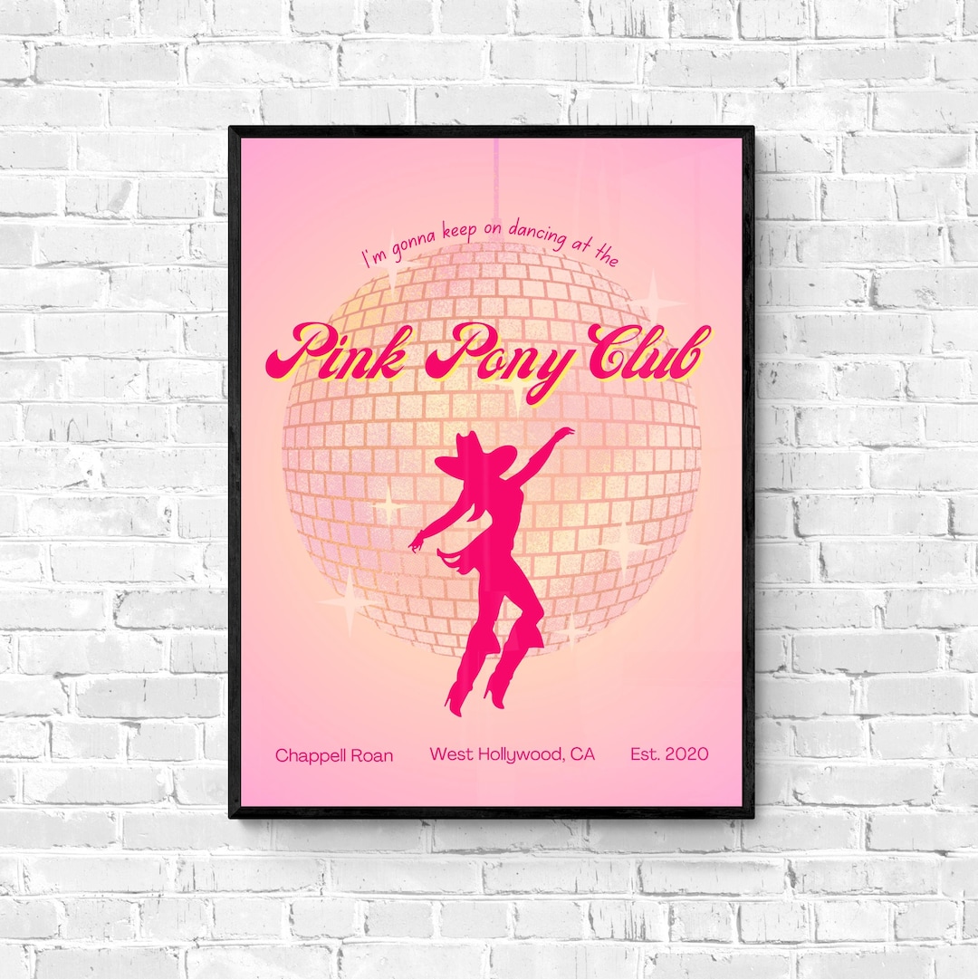 Pink Pony Club Poster, Chappell Roan Song Lyrics Print, Music Wall Art ...