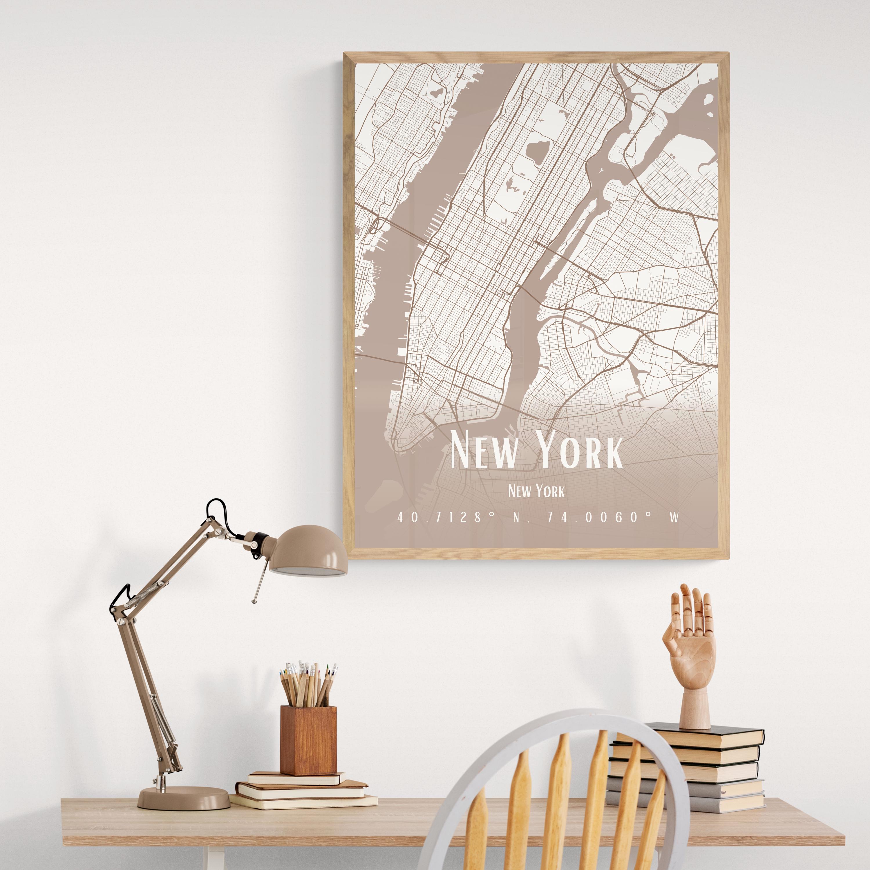 Custom City Map Print, Map of Any City, Personalized City Map Poster ...