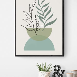 Green Boho Abstract Wall Arts Set of 9, Sage Green Bohemian Art Set ...