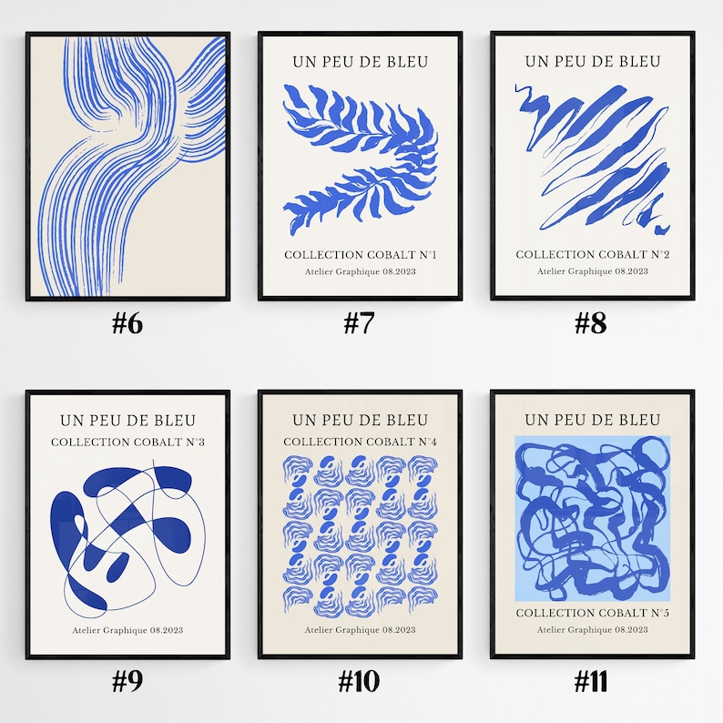 Blue Abstract Art Print, Shades of Blue, Modern Cobalt Blue Art, Blue ...