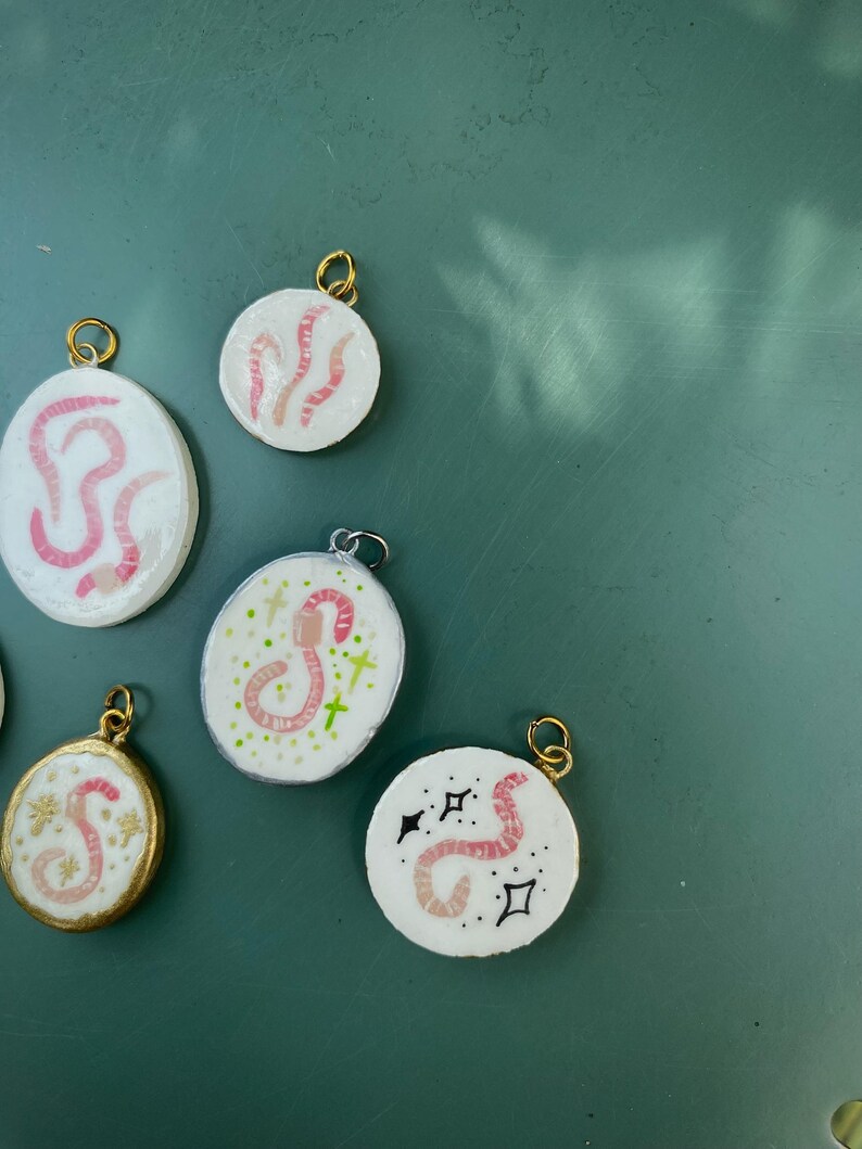 Cold Porcelain Charms, Worm Cameo's, Insect Charms - Etsy