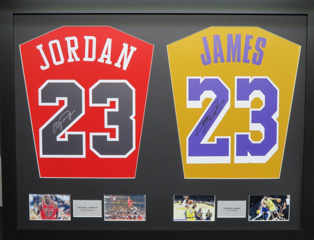 Jordan and James Chicago Bulls and LA Lakers Signed Jersey Display - Etsy