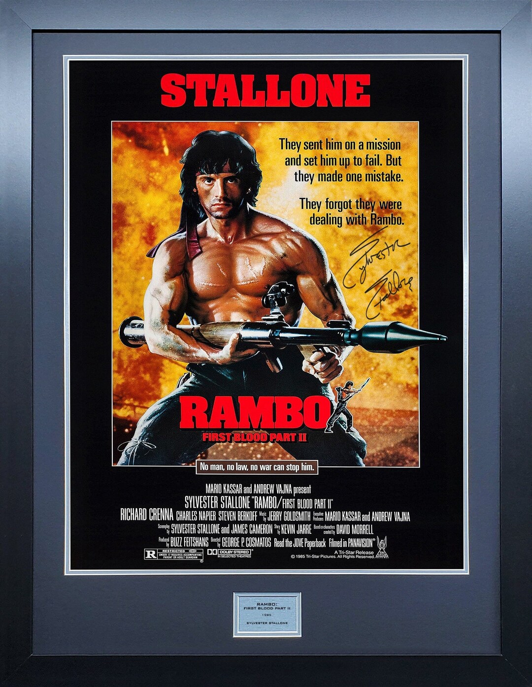 Affiche de film signée Rambo First Blood, partie 2 - Etsy France