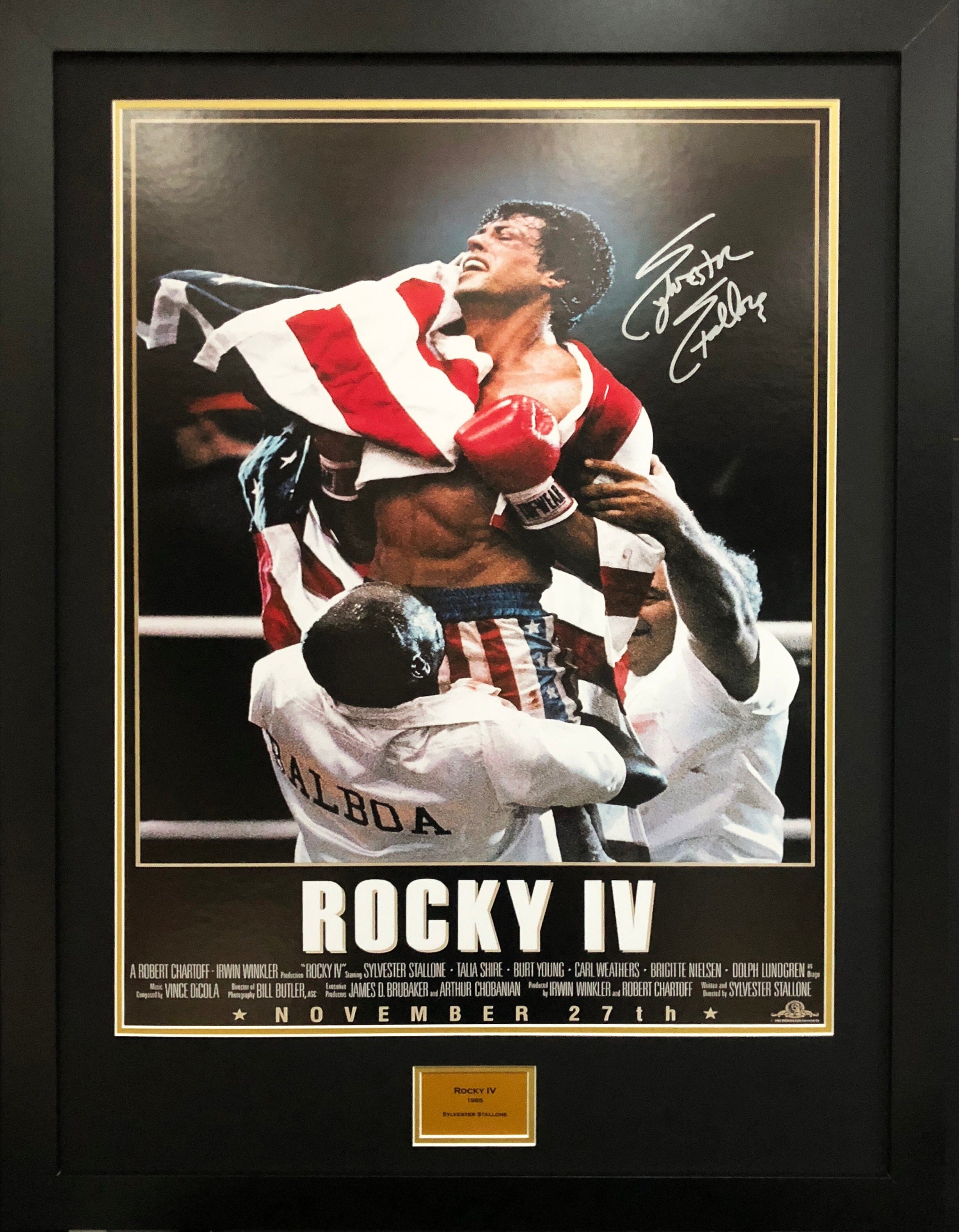 Rocky IV Stallone Signed Movie Poster - Etsy