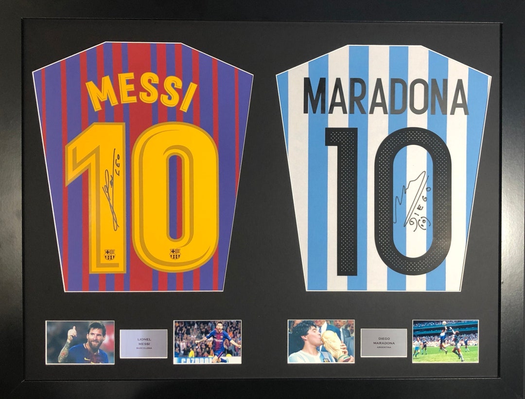 Messi Barcelona and Maradona Argentina Machine Signed Shirt Frame - Etsy