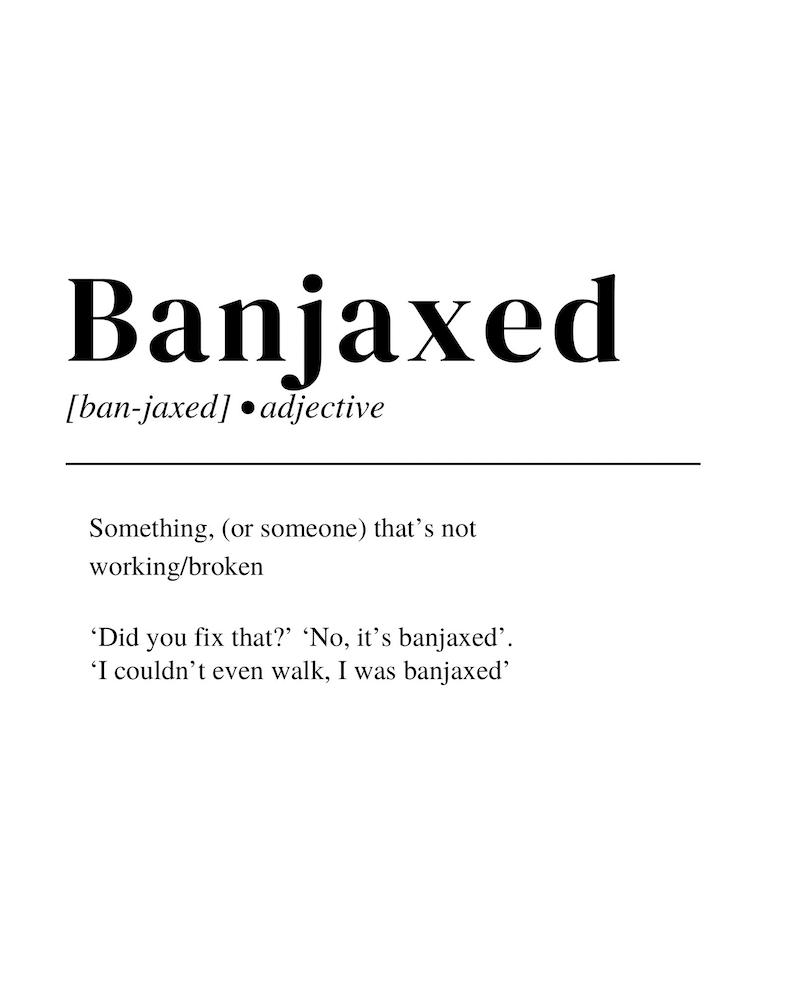 Banjaxed -irish Saying Phrase - Print - Etsy