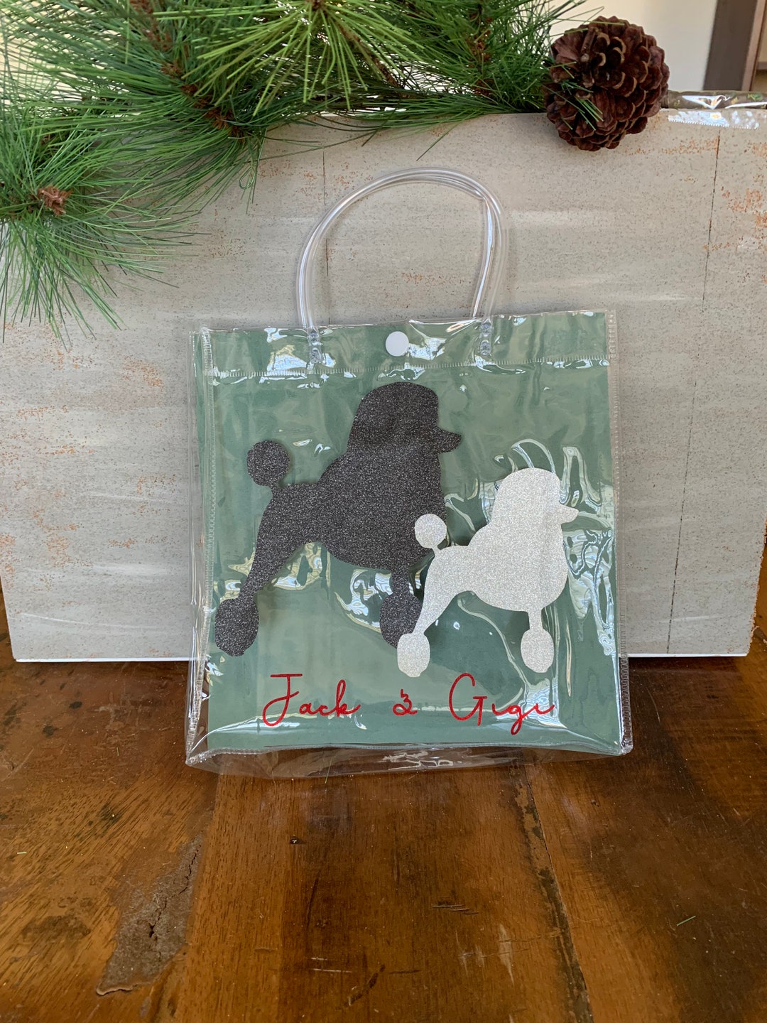 Personalized Poodle Bag Clear Plastic With Handle - Etsy