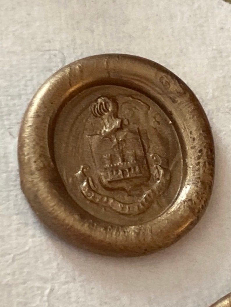 Antique Heraldic Wax Seal Sticker Set British Crests, French Seals, Thalia Greek Muse, and ...