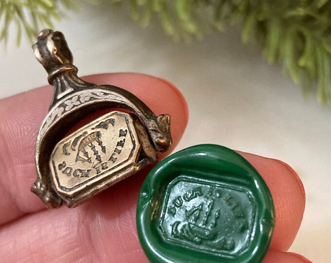 Antique Multi-seal Spinner Fob victorian Mottos/images - Etsy