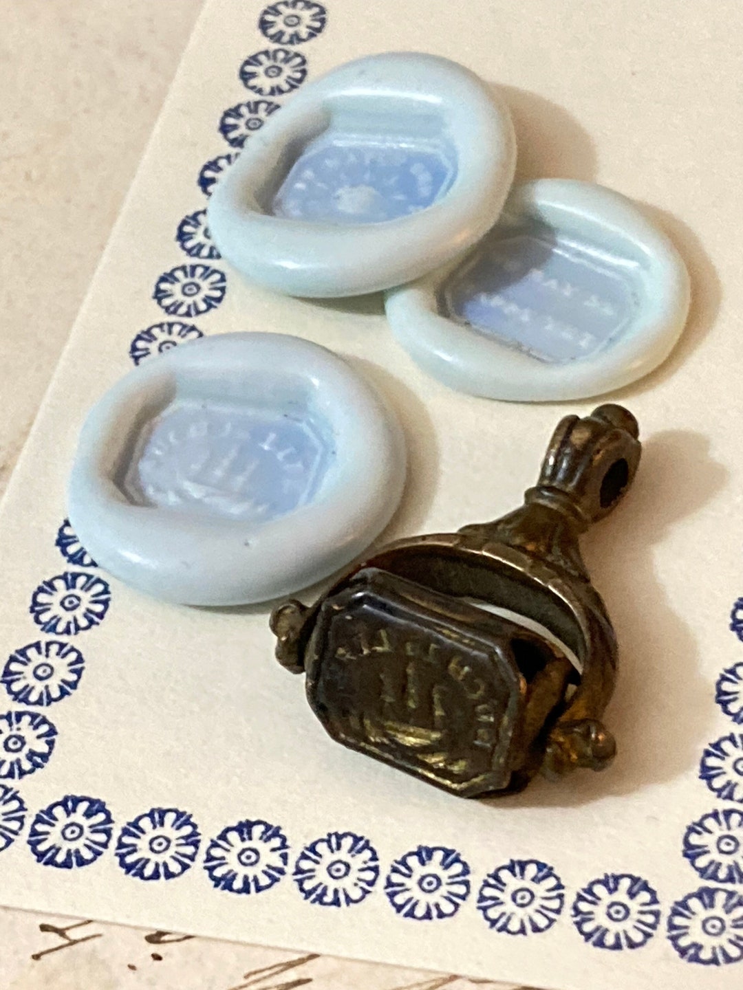 Antique Multi-seal Spinner Fob (victorian Mottos/images) - Etsy