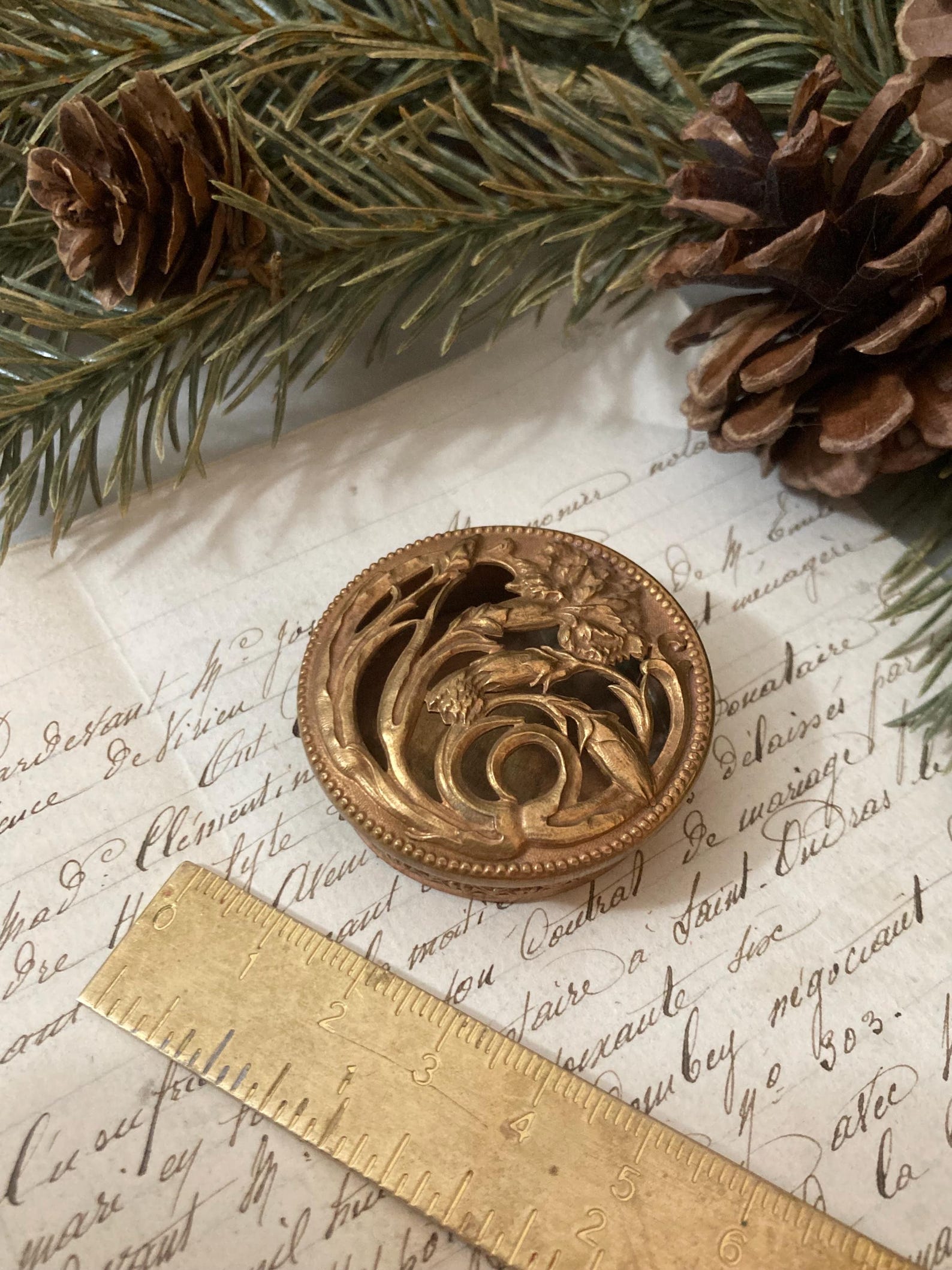 Antique French Metal Box, Art Nouveau Carnation Design, 1890-1910 - Etsy