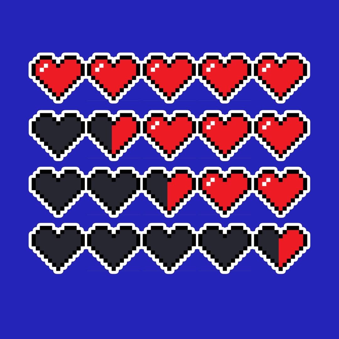 Unique Pixel Health Bar Vinyl Stickers - Durable & Waterproof, Laptop ...