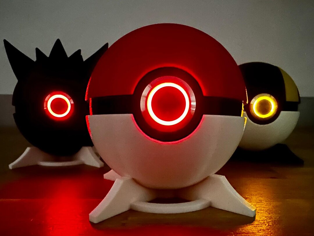 LED Pokemon Poke Ball 3D Printed, Light Up - Etsy UK