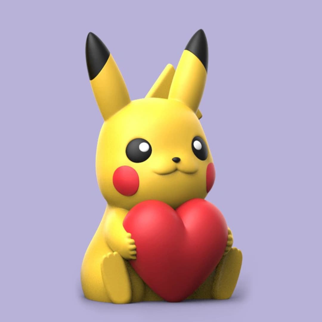Pikachu Valentine Pikachu Pokemon Love High Quality Printed - Etsy