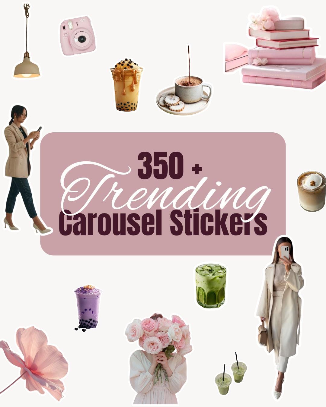 Vintage Carousel Stickers PNG Bundle: Retro Merry-go-round Clipart ...
