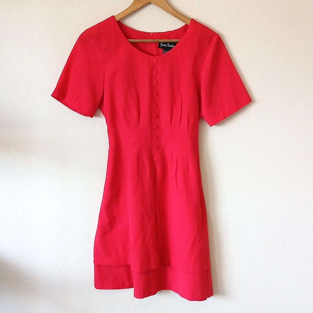 Vintage Jamie Brooke Rayon Blend Pink Dress Pleated Front 90s Y2K - Etsy