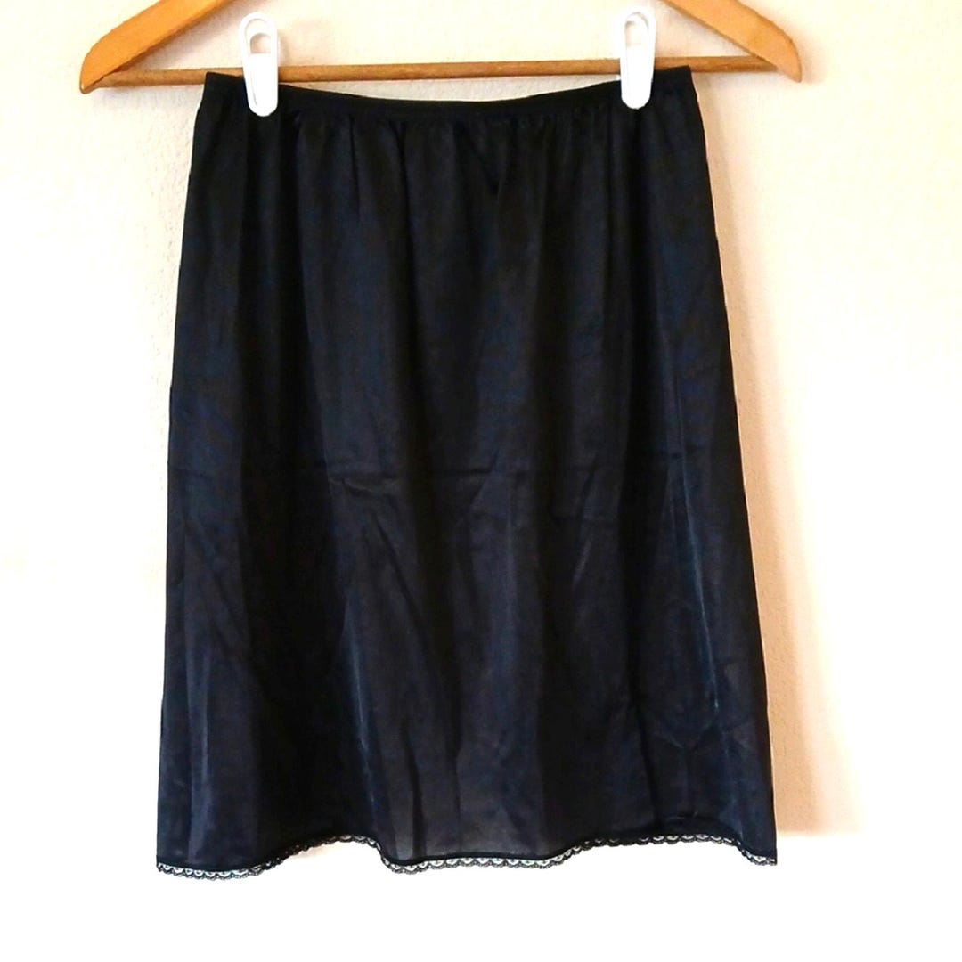 Vintage Vassarette Mini Half Slip Black Lace Trim - Etsy
