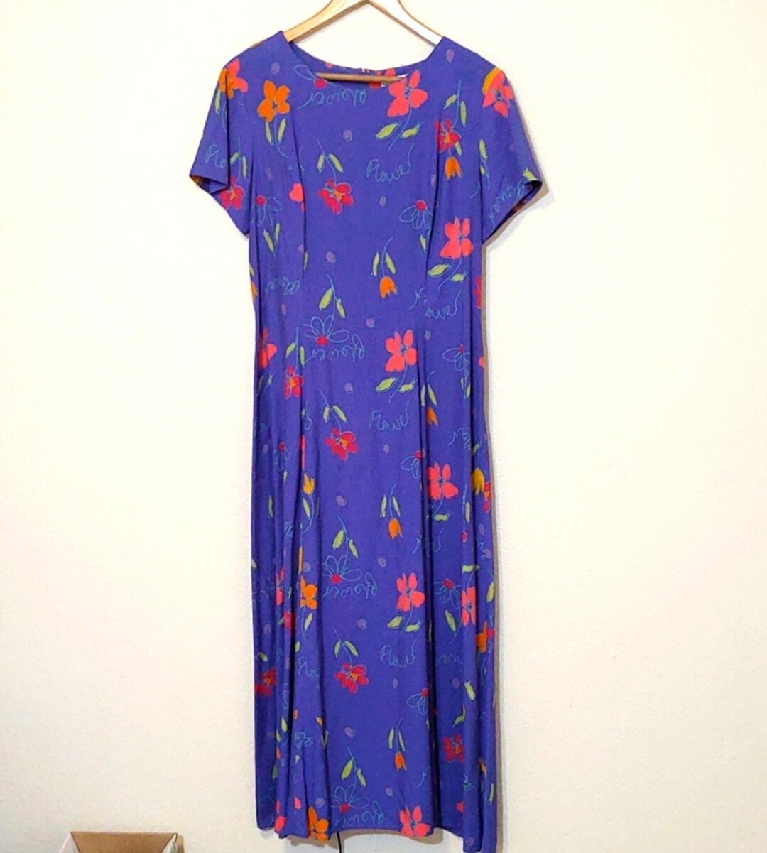 Vintage SGS Studio Blue Floral 90s Maxi Cottagecore Rayon Dress - Etsy