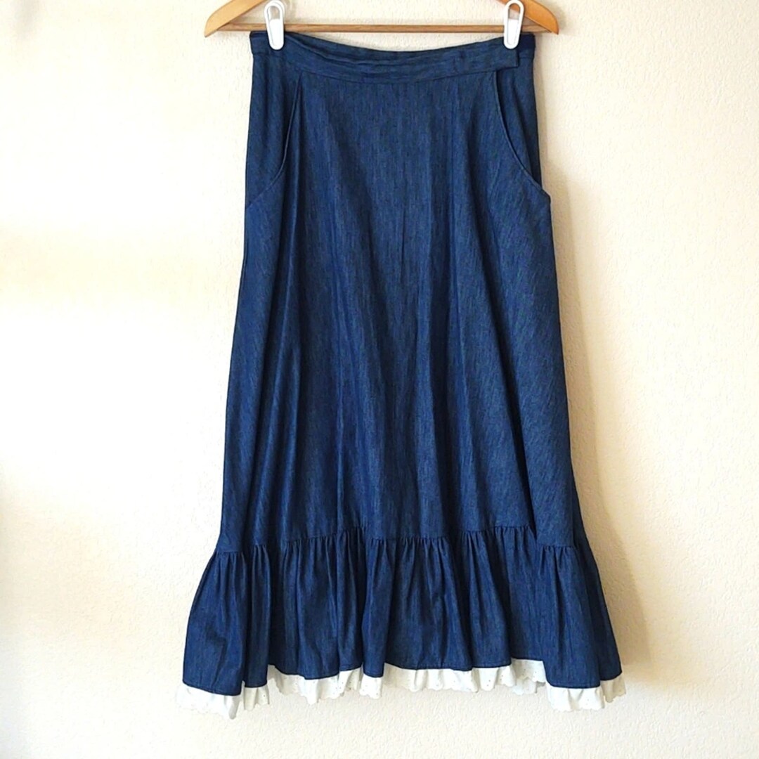 Homemade Prairie Western Skirt Jean/chambray - Etsy