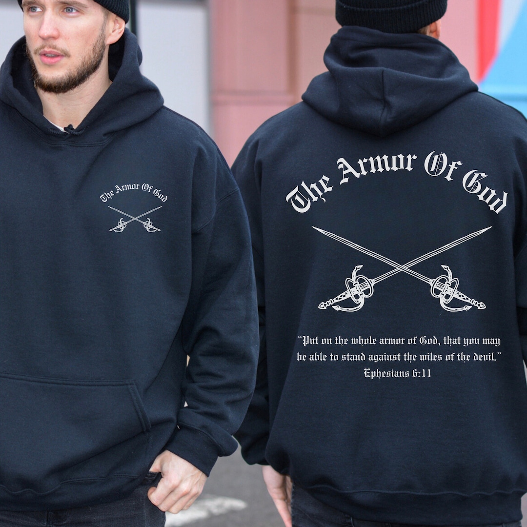 Armor of God Hoodie Armor of God Sweatshirt Christian Men Hoodies ...