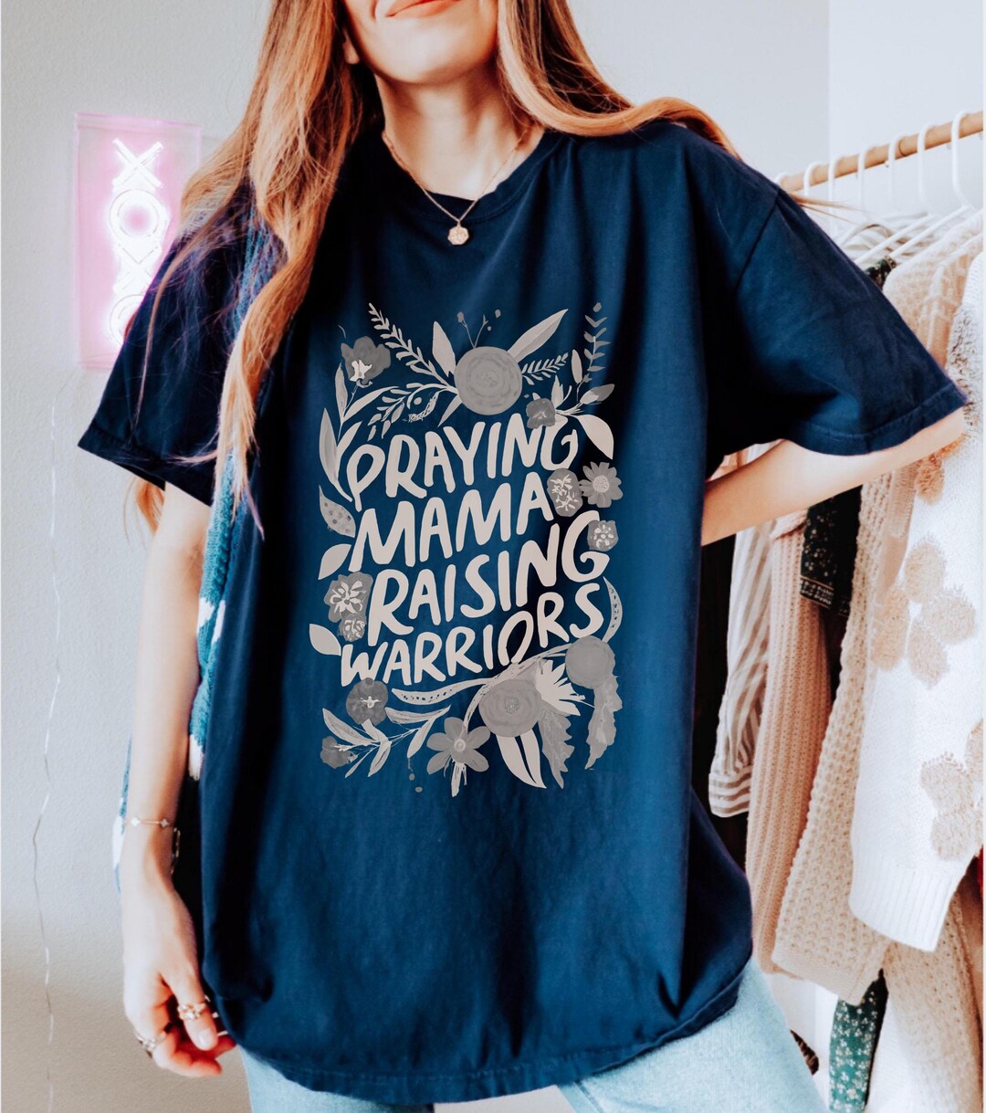 Raising Warriors Christian Shirts Praying Mama Motherhood Kingdom Shirt ...