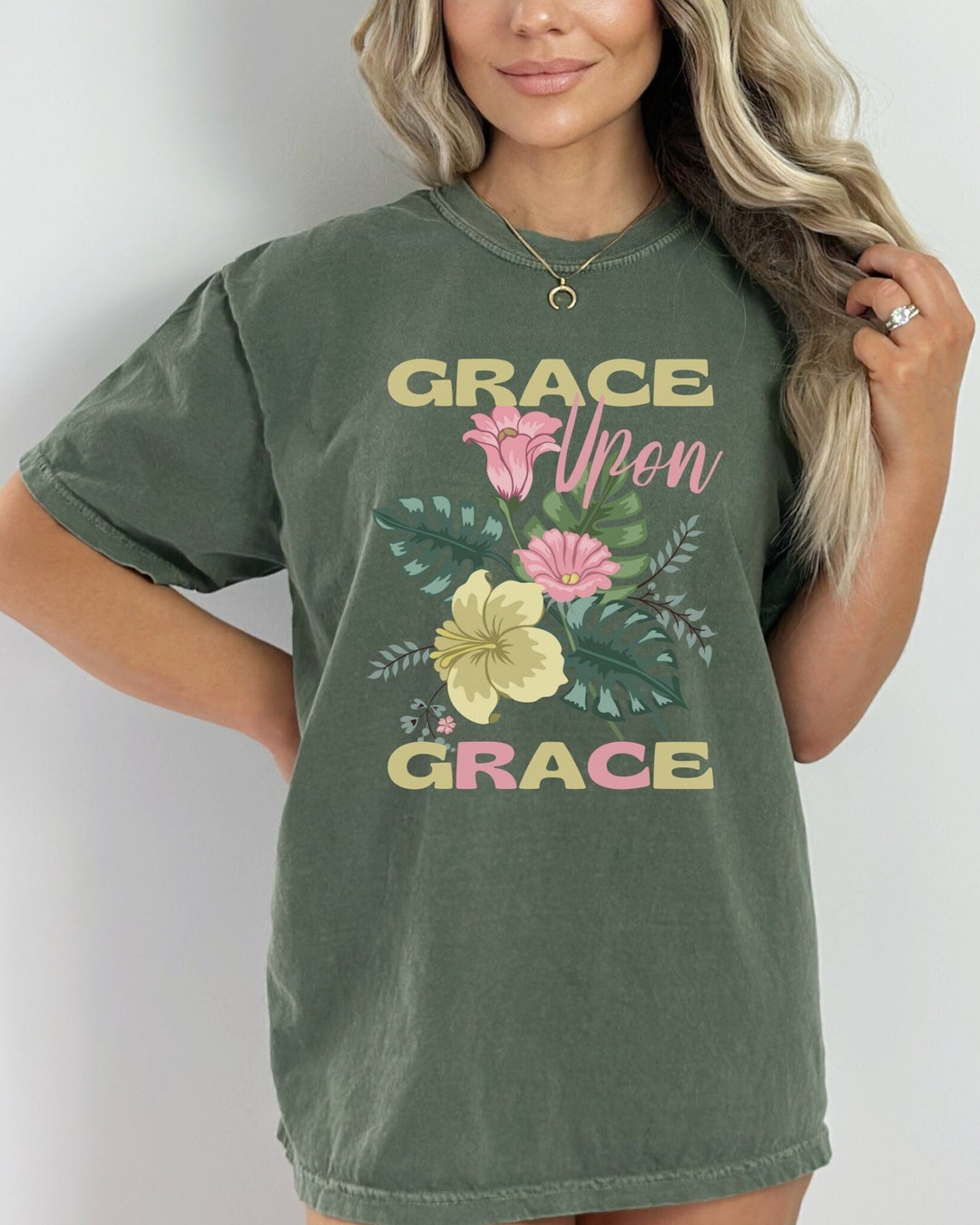 Grace Upon Grace Shirt Hawaiian Shirt Women Hibiscus Flower Shirt ...