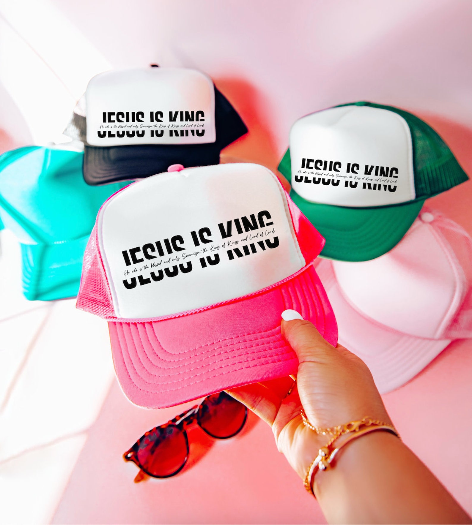Jesus is King Christian Hats Rope Hat Trucker Hat Christian Merch Jesus ...