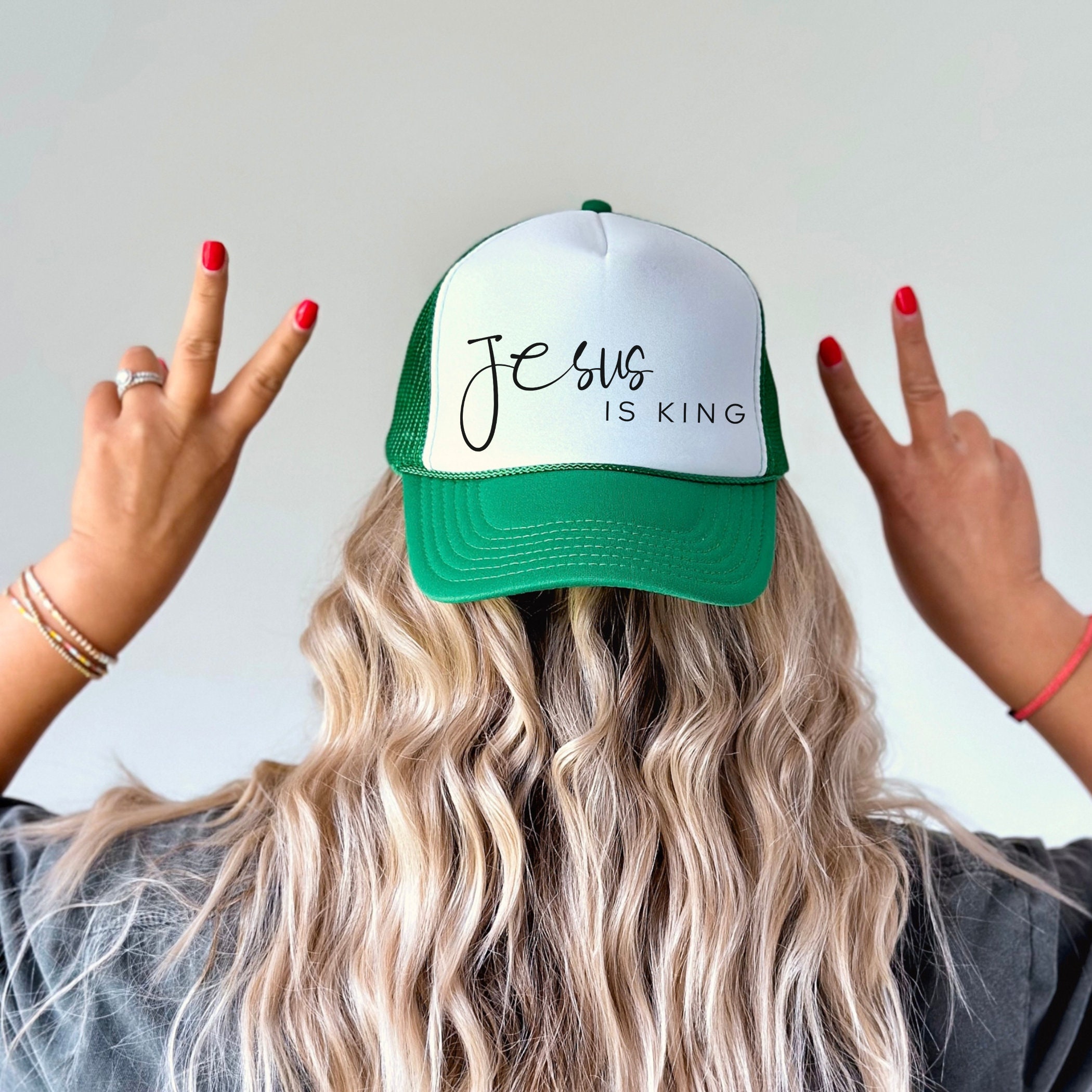 Jesus is King Christian Hats Rope Hat Trucker Hat Christian Merch Jesus ...