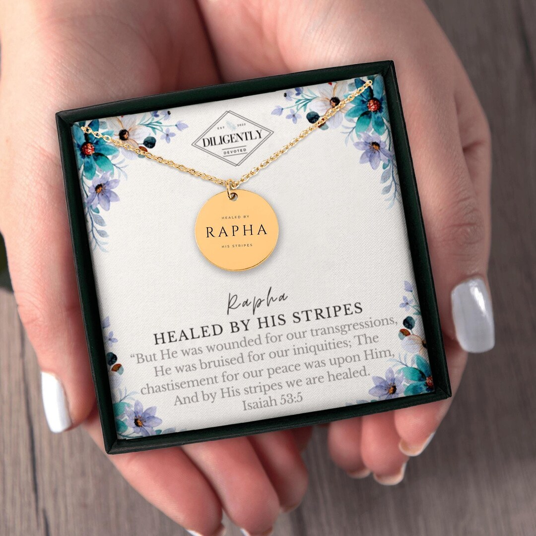 Jehovah Rapha the Lord Who Heals Me Christian Necklaces 18k Gold ...