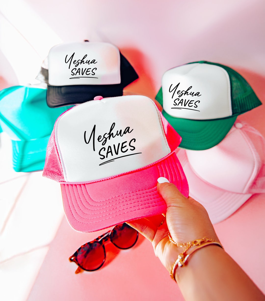 Yeshua Saves Christian Hats Rope Hat Jesus is King Trucker Hat ...