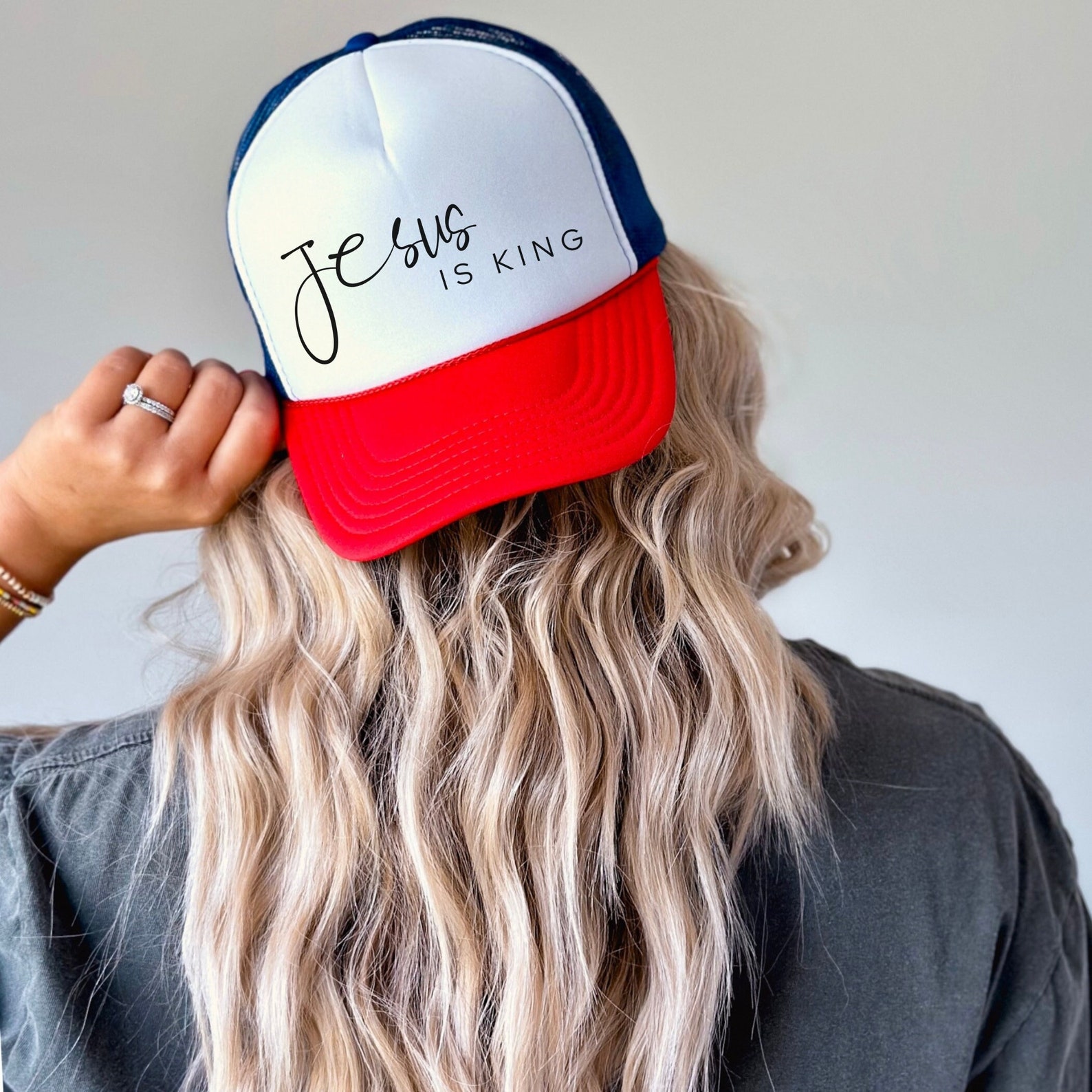 Jesus is King Christian Hats Rope Hat Trucker Hat Christian Merch Jesus ...