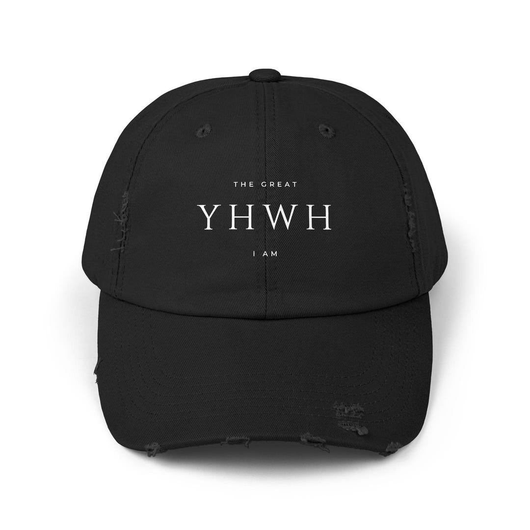YHWH Christian Hats Yahweh Distressed Hat Names of Jesus is King ...