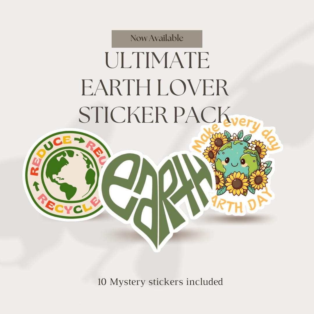 Earth Lover 10pc Sticker Pack - Etsy