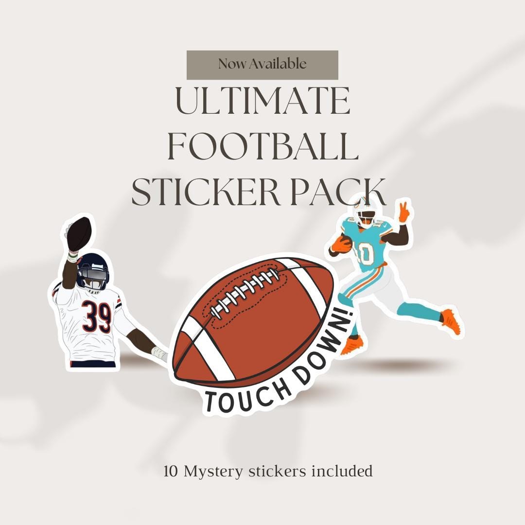 Football 10pc Sticker Pack - Etsy