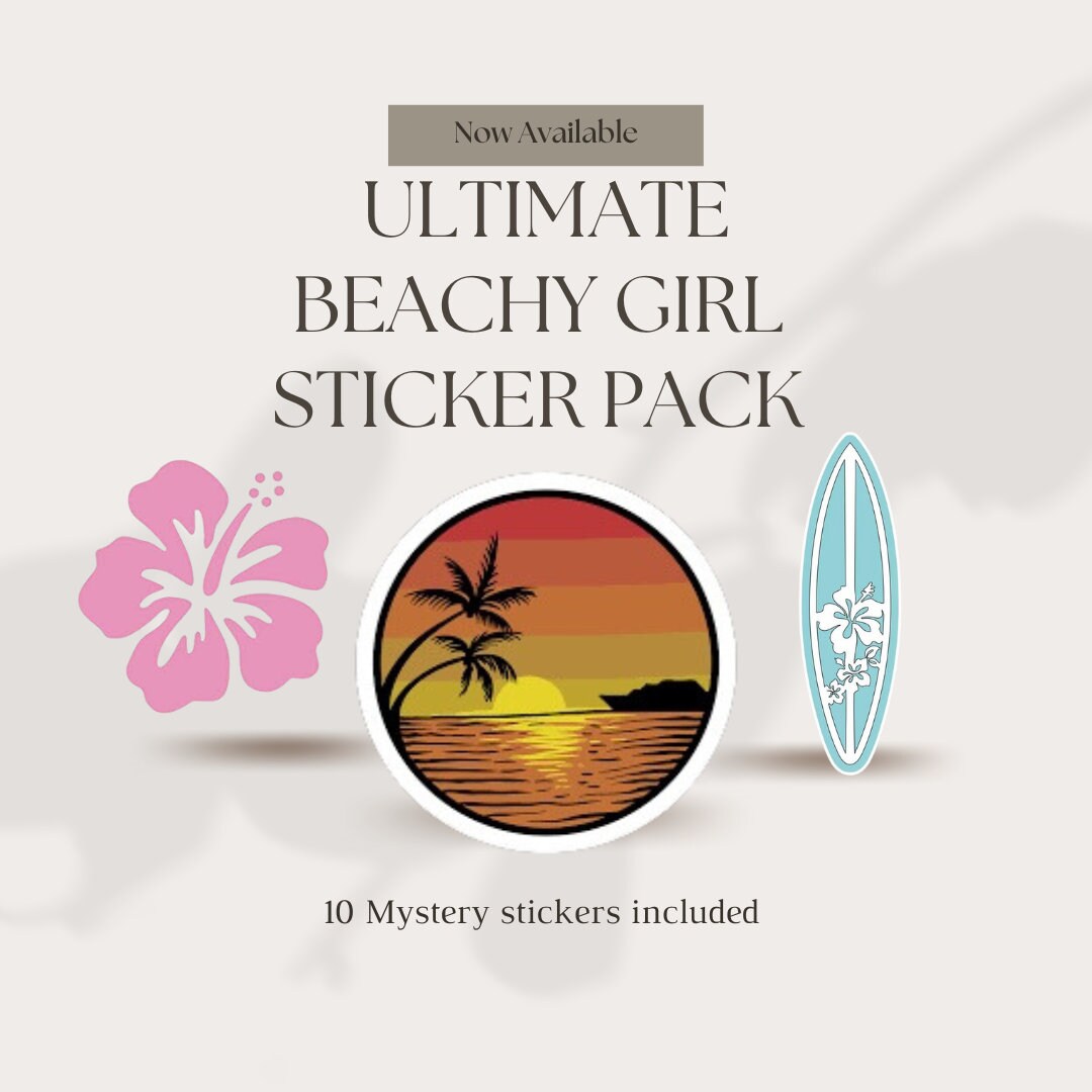 Beachy Girl 10 Pc Sticker Pack - Etsy