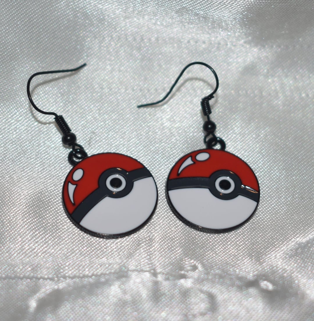 Pokéball Inspired Earrings | Pokémon Inspired Earrings - Etsy
