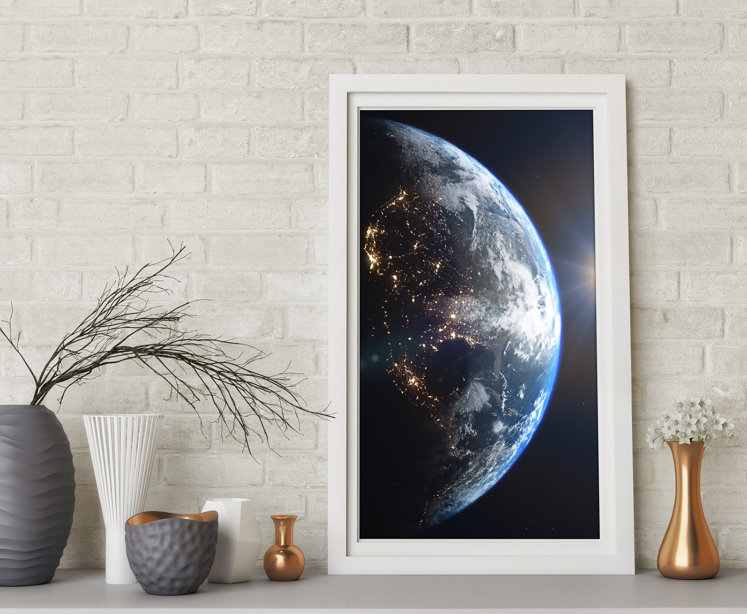 Samsung Frame TV | Planet Earth From Space | DIGITAL TV Art - Etsy