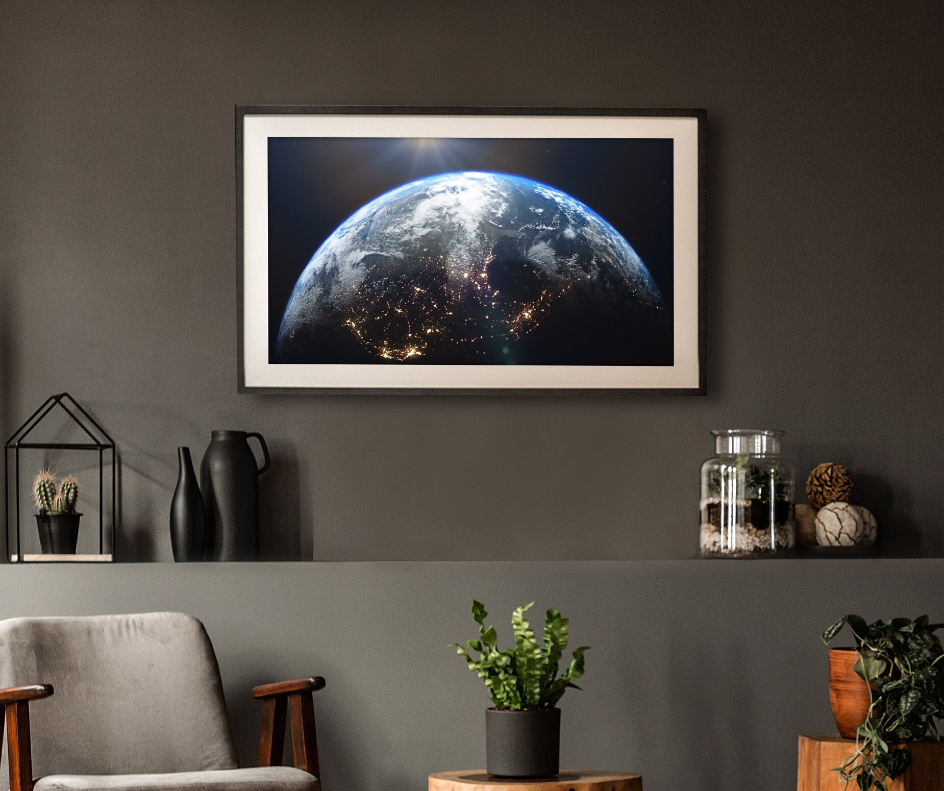 Samsung Frame TV | Planet Earth From Space | DIGITAL TV Art - Etsy