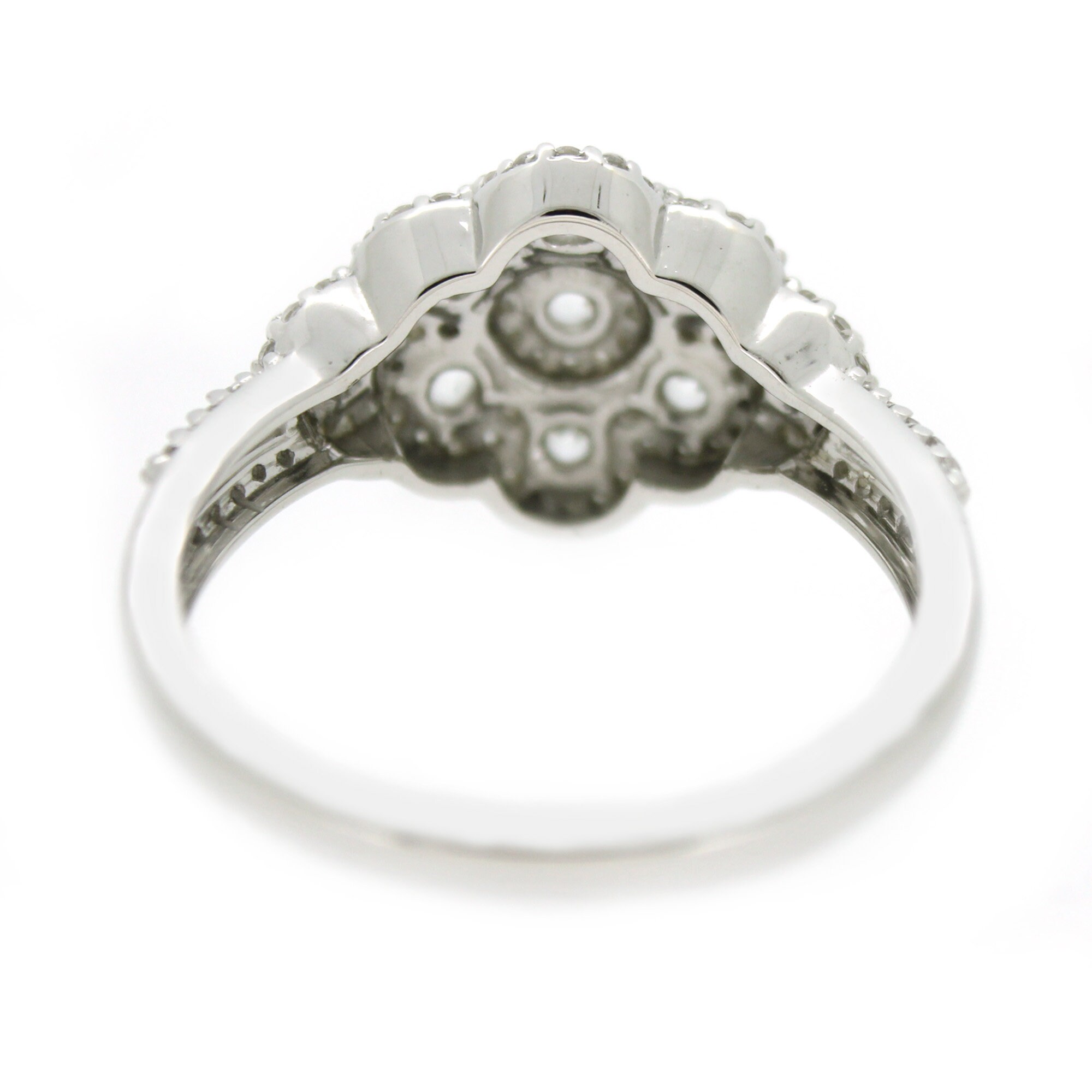 Round White Zircon Engagement Ring, Vintage White Zircon Wedding Bridal ...