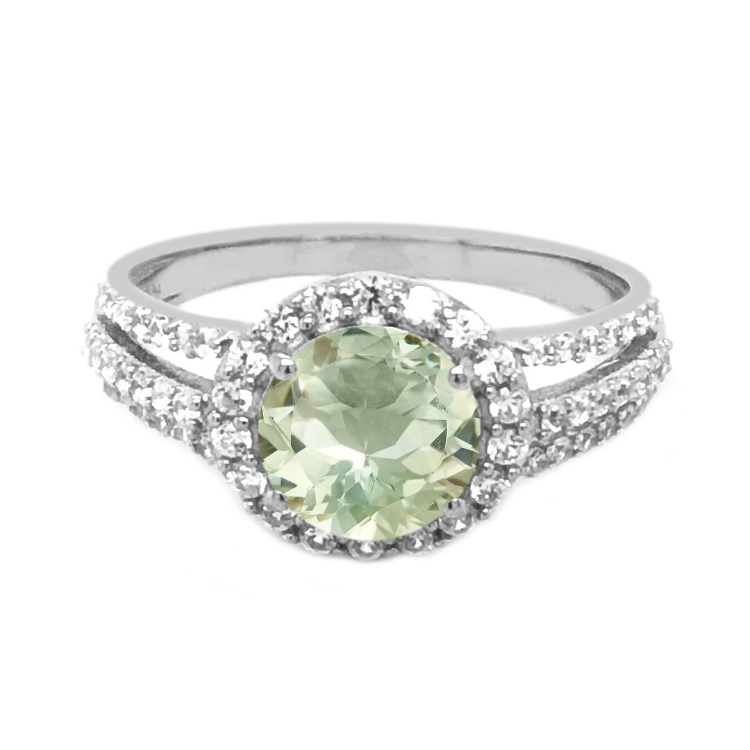 Natural Green Amethyst Silver Ring Fine Jewelry Birthstone Jewelry ...
