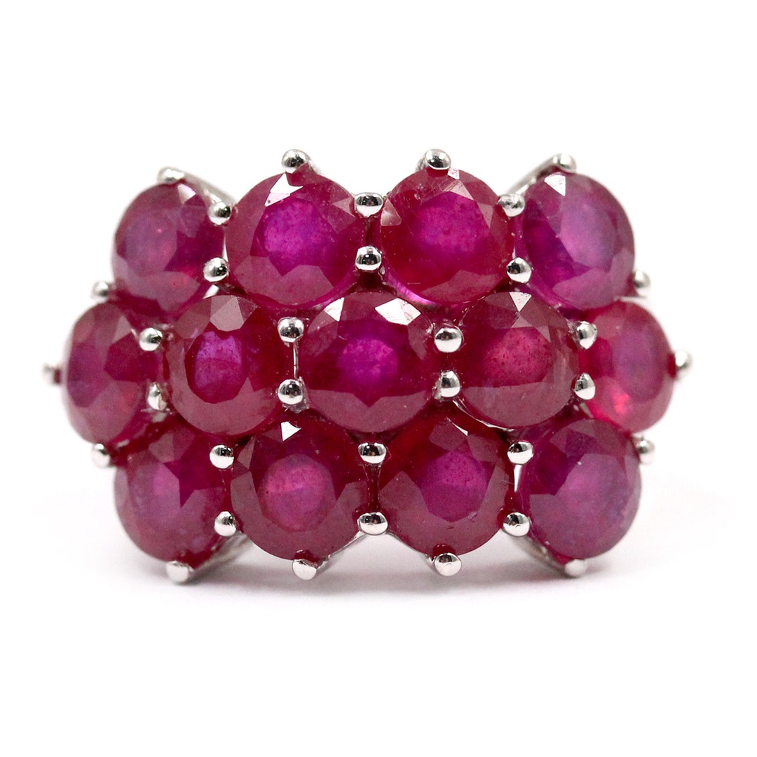 Glass Filled Ruby Ring, Ruby Silver Ring, July Birthstone, Statement ...