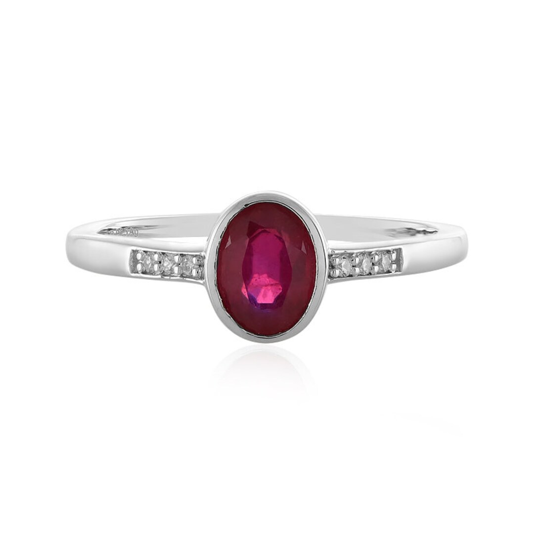 Glass Filled Ruby Ring, Ruby Silver Ring, July Birthstone, Statement ...
