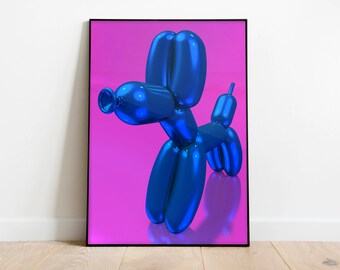 Pink Balloon Dog Poster - Etsy