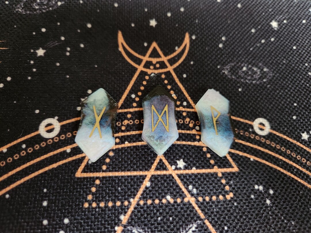 Bifrost Opalized Faux Labordorite Elder Futhark Rune Set - Etsy